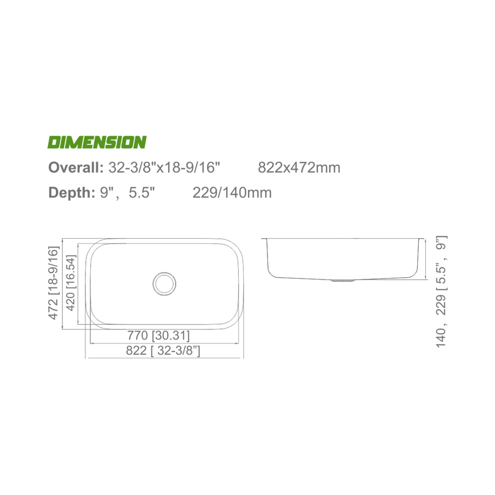 Undermount Brushed Stainless Steel Single Bowl Kitchen Sink – Apex ...