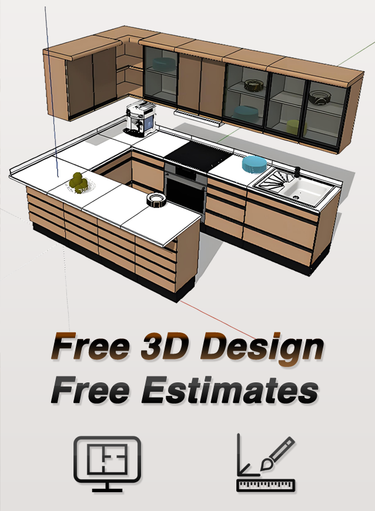 FREE 3D Kitchen Cabinet Design. Great Price on Quartz & Granite Tops ...